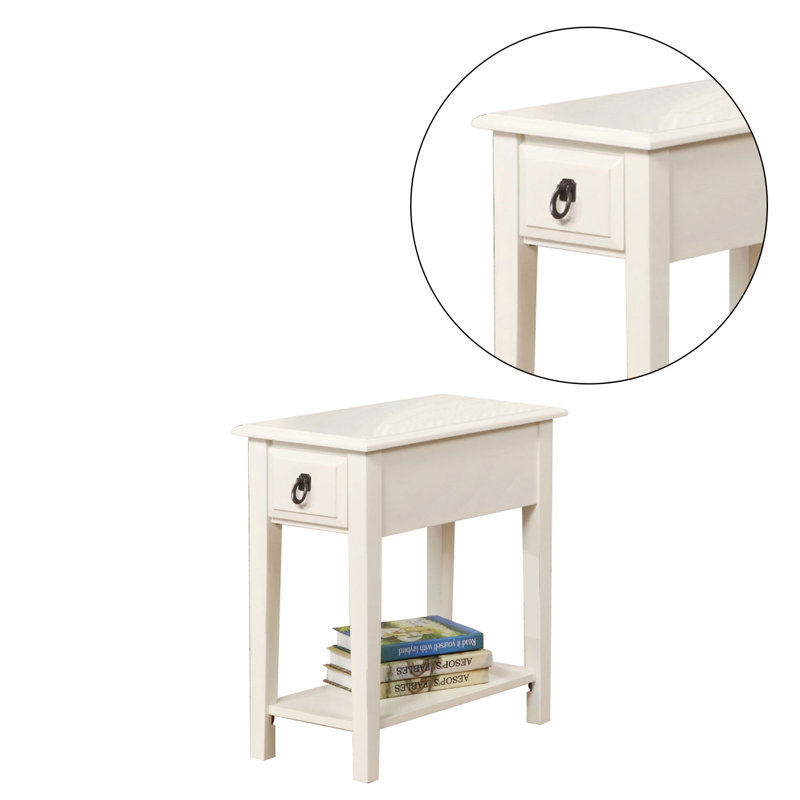 August Grove® Hodapp Transitional Rectangular 1-Drawer Accent Table in White & Reviews | Wayfair